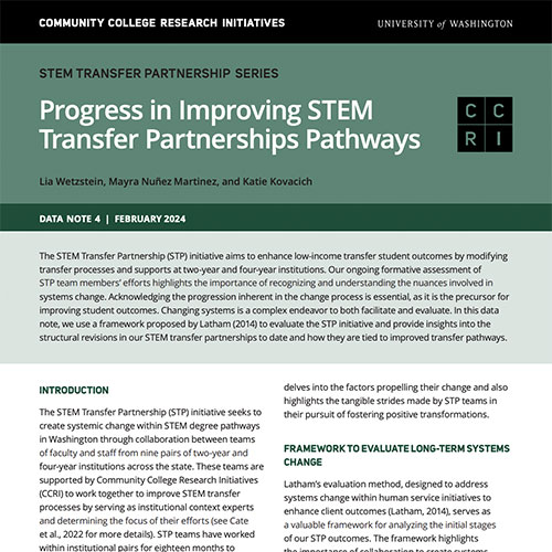 Progress in Improving STEM Transfer Partnerships Pathways | Ascendium’s ...