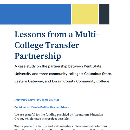 Lessons From a Multi-College Transfer Partnership | Ascendium’s ...
